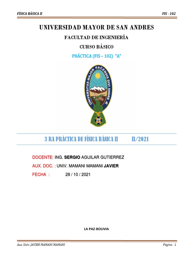 Práctica Tercer Parcial - Fis 102 - Grupo A | PDF | Condensador | Cantidad