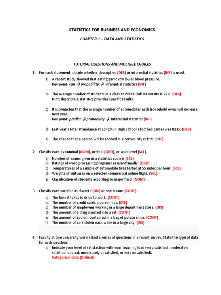Business Statistics Essentials | PDF | Statistics | Level Of Measurement