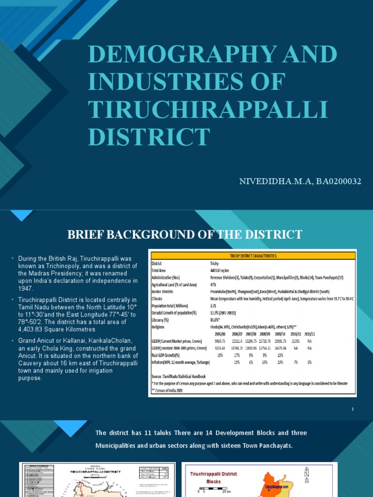 Demographics and Industries of Trichy | PDF | Tamil Nadu