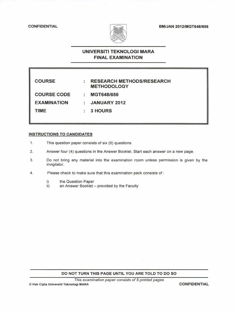 Sample - Pyq mgt646 | PDF | Dependent And Independent Variables ...