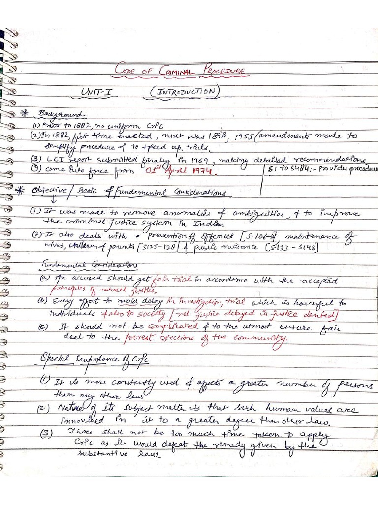 CRPC Handwritten Notes. | PDF
