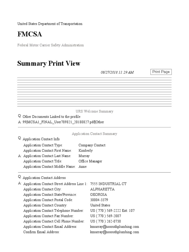 Fmcsa: Federal Motor Carrier Safety Administration | PDF | Computer ...