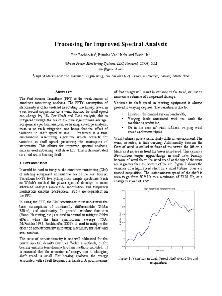 Processing For Improved Spectral Analysis | PDF | Spectral Density ...