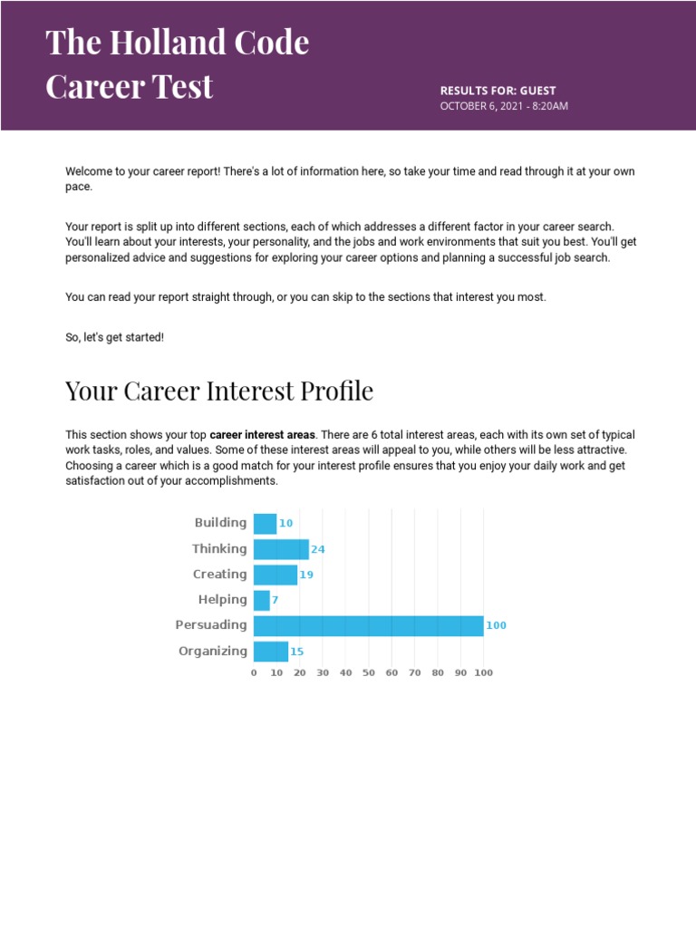 Free Holland Code Assessment Report | PDF | Economic Growth ...
