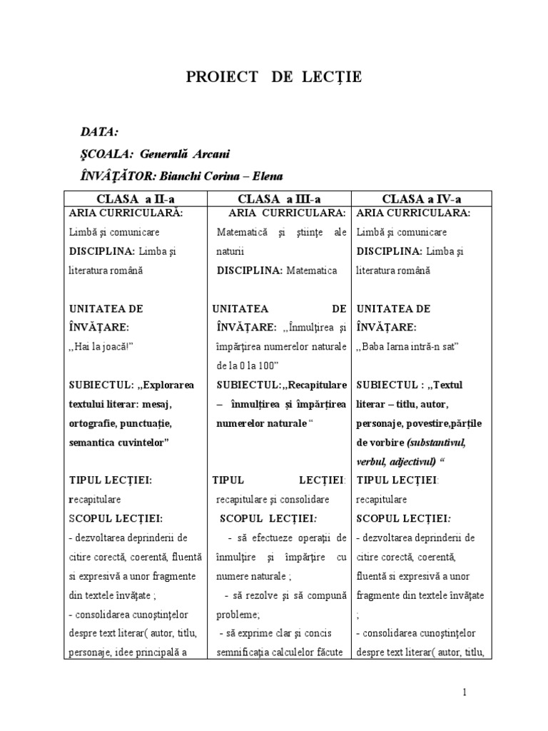 Recapitulare Proiecte Finale | PDF