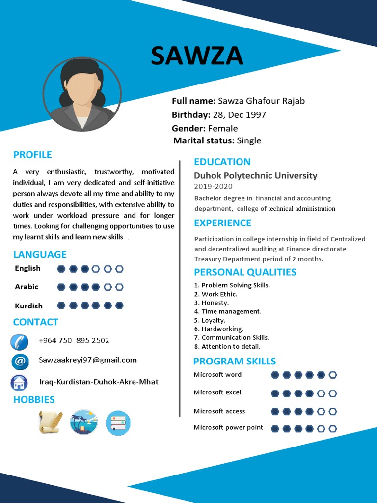 Sawza: Profile Education | PDF