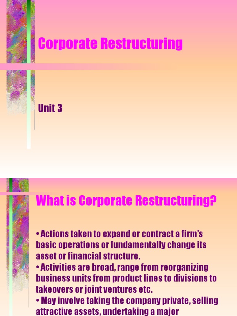 Corporate Restructuring: Unit 3 | PDF | Companies | Leveraged Buyout