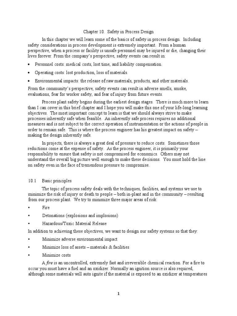 Safety Principles in Process Design | PDF | Combustion | Fires