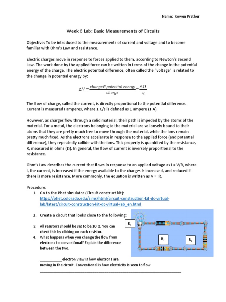 Week 6 Lab - Basic Measurements | PDF | Electrical Resistance And ...