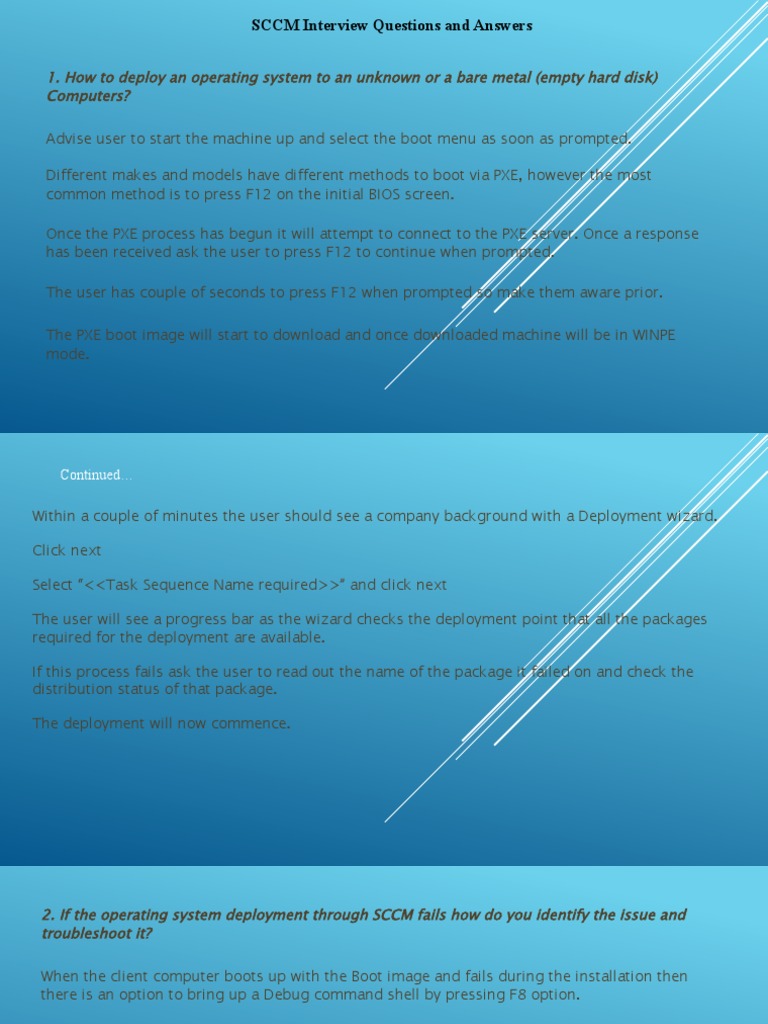 SCCM Interview Questions and Answers | PDF | Microsoft Sql Server | Application Software
