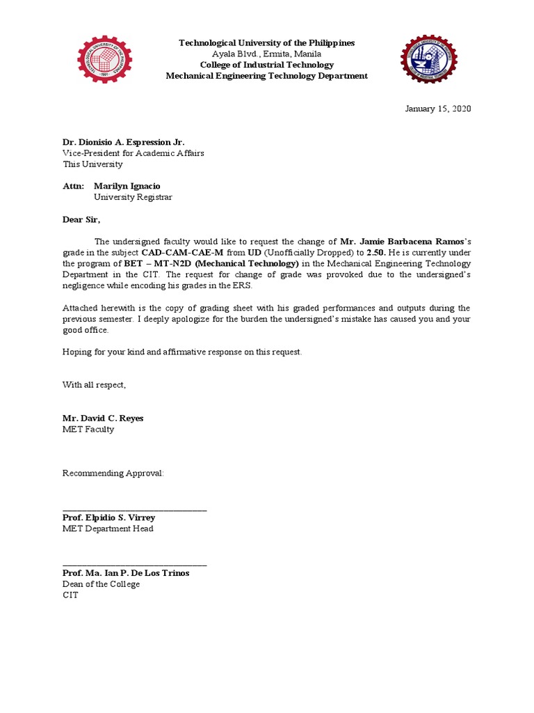 Grade Change Request for Student | PDF | Computers