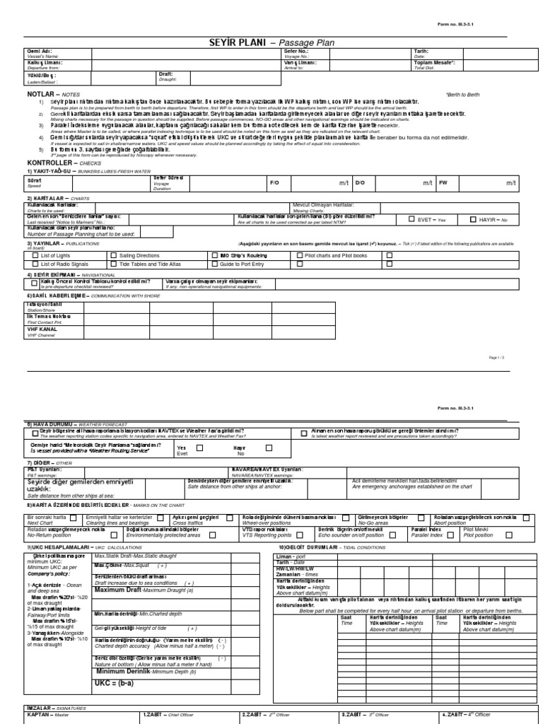 Appendix III.3-3.1 Passage Plan (Form No III.3-3.1) | PDF