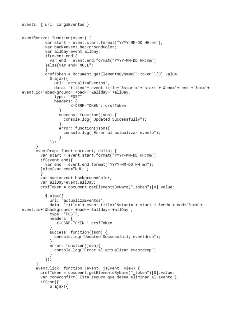 Funciones Javascript Eventos | PDF | Ajax (Programming) | Web Standards