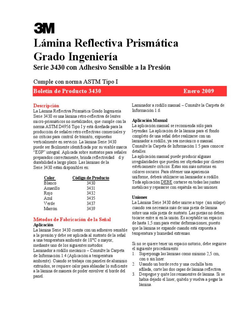 3M EGP Serie 3430 (ES) | PDF | Papel | Color