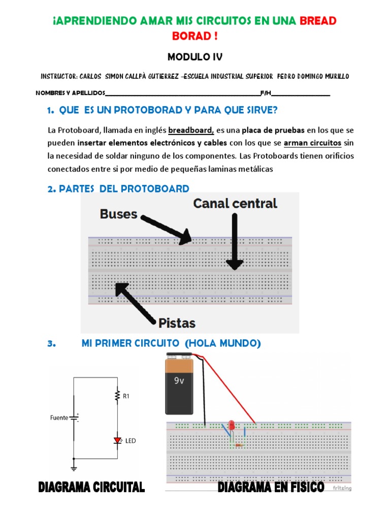 Aprende Armar Circuitos en Protoboard Modulo IV | PDF