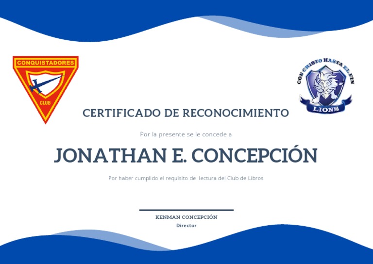 Certidicado de Club de Libros | PDF