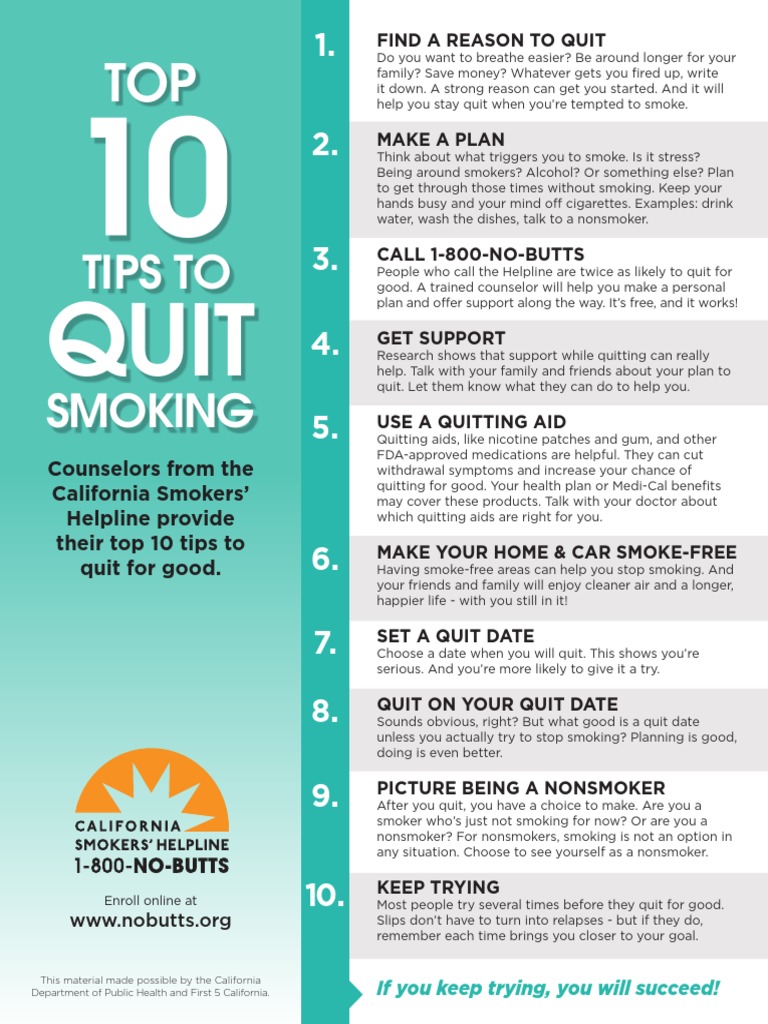 Top 10 Tips Flyer 8.5x11-English 10-18 | PDF | Smoking | Herbal And ...