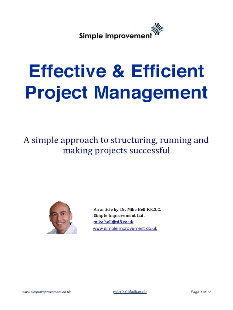Effective and Efficient Project Management | PDF | Risk