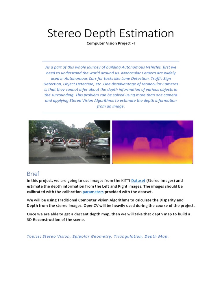 Stereo Depth Estimation | PDF | Computer Vision | Computing