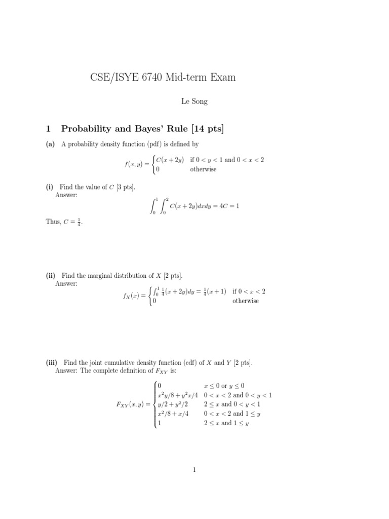 CS 7641 CSE/ISYE 6740 Mid-Term Exam 2 (Fall 2016) Solutions: 1 ...