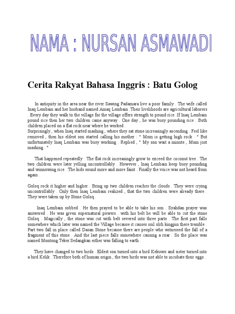 Batu Golog: Cerita Rakyat Indonesia | PDF