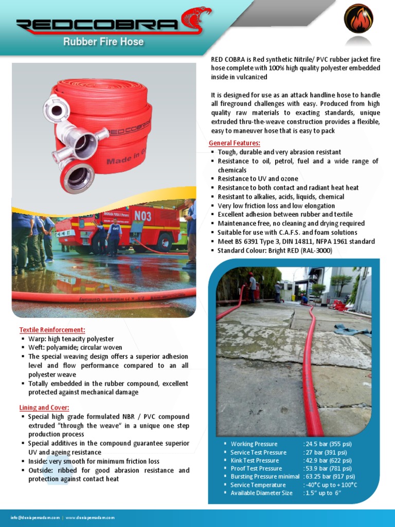 RED COBRA Rubber Fire Hose Ver-270120 | PDF | Natural Rubber | Building ...