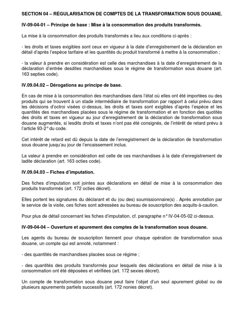 Régularisation des Comptes Douaniers | PDF | Économie