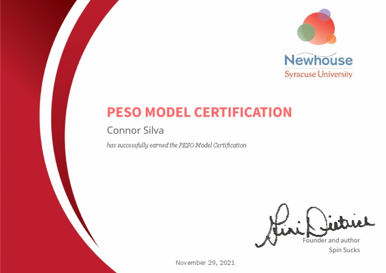 Peso Model Certification | PDF