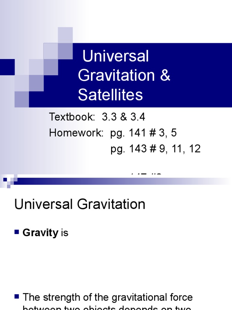0601a Universal Gravitation and Satellites SV | PDF