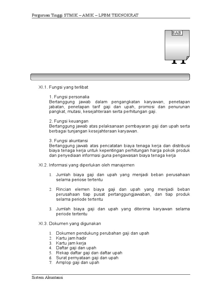 Bab 11 Sistem Penggajian Dan Pengupahan Pdf 