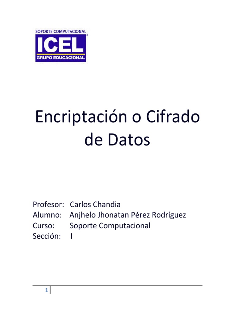 Encriptación o Cifrado de Datos | PDF | Clave (criptografía) | Cifrado