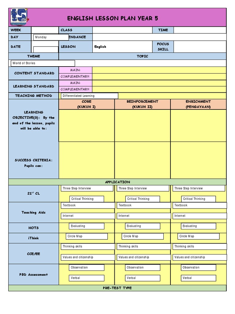 English Lesson Plan Year 5 | Download Free PDF | Critical Thinking | Cognition