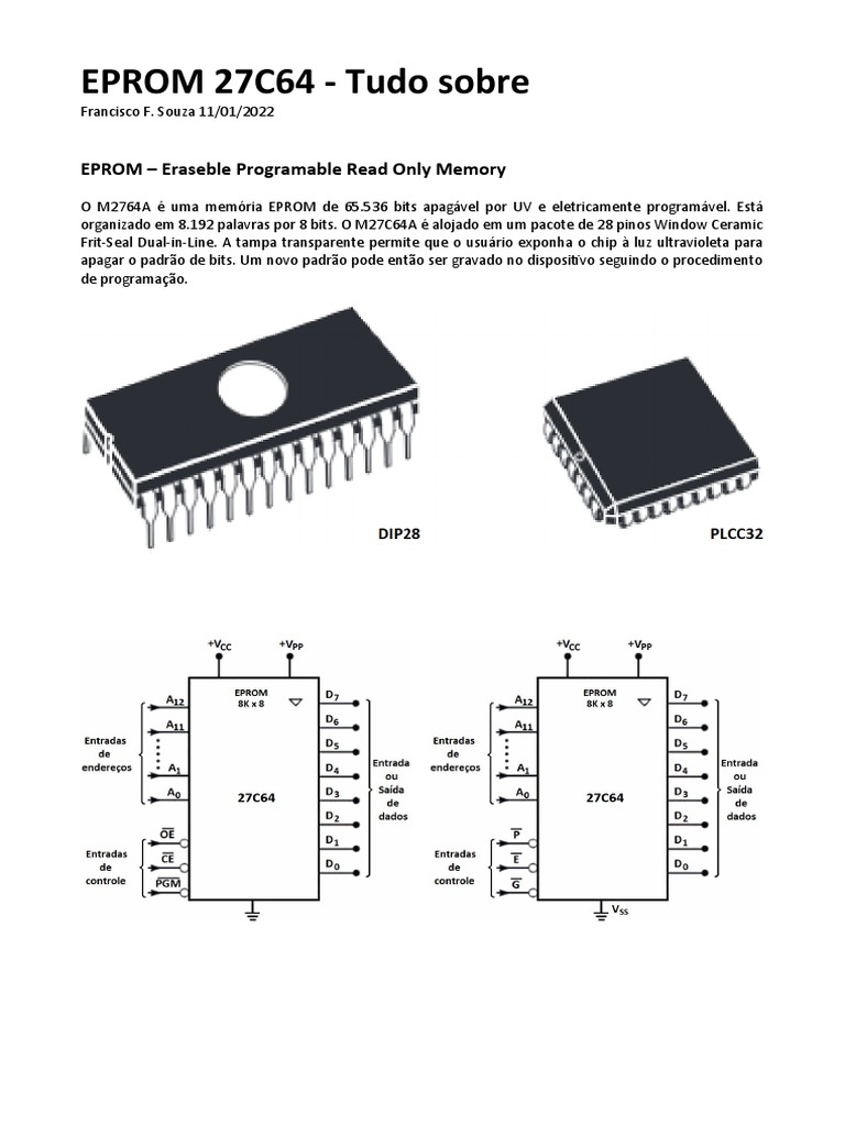 EPROM 27C64 - Tudo Sobre | PDF | Armazenamento de dados de computador ...