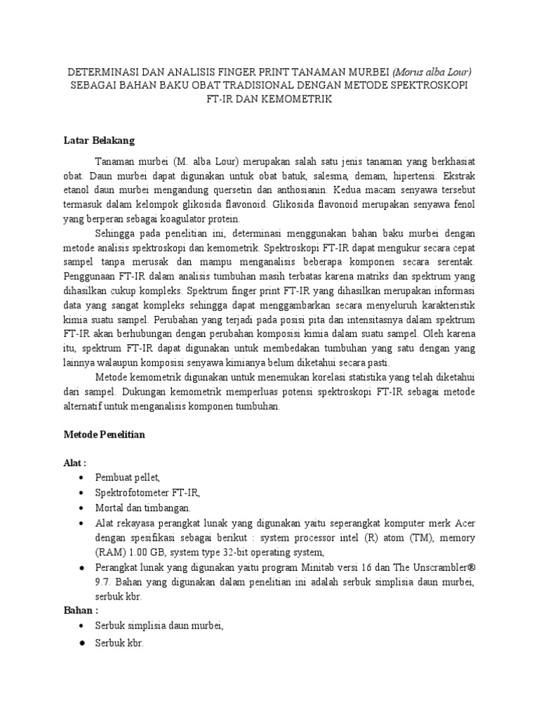 Tugas Review Jurnal Bu Fida Fingerprint Murbei | PDF | Sains & Matematika