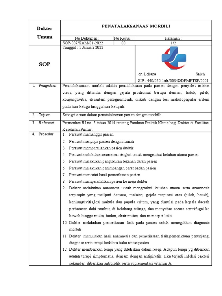 Penatalaksanaan Morbili untuk Dokter Umum | PDF