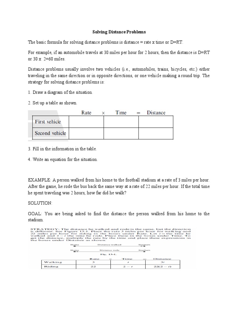 Solving Distance Problems | PDF