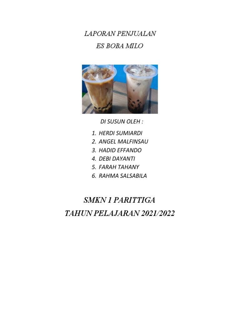 LAPORAN PENJUALAN ES BOBA MILO | PDF