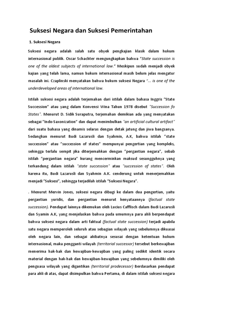 Suksesi Negara Dan Suksesi Pemerintahan Pdf