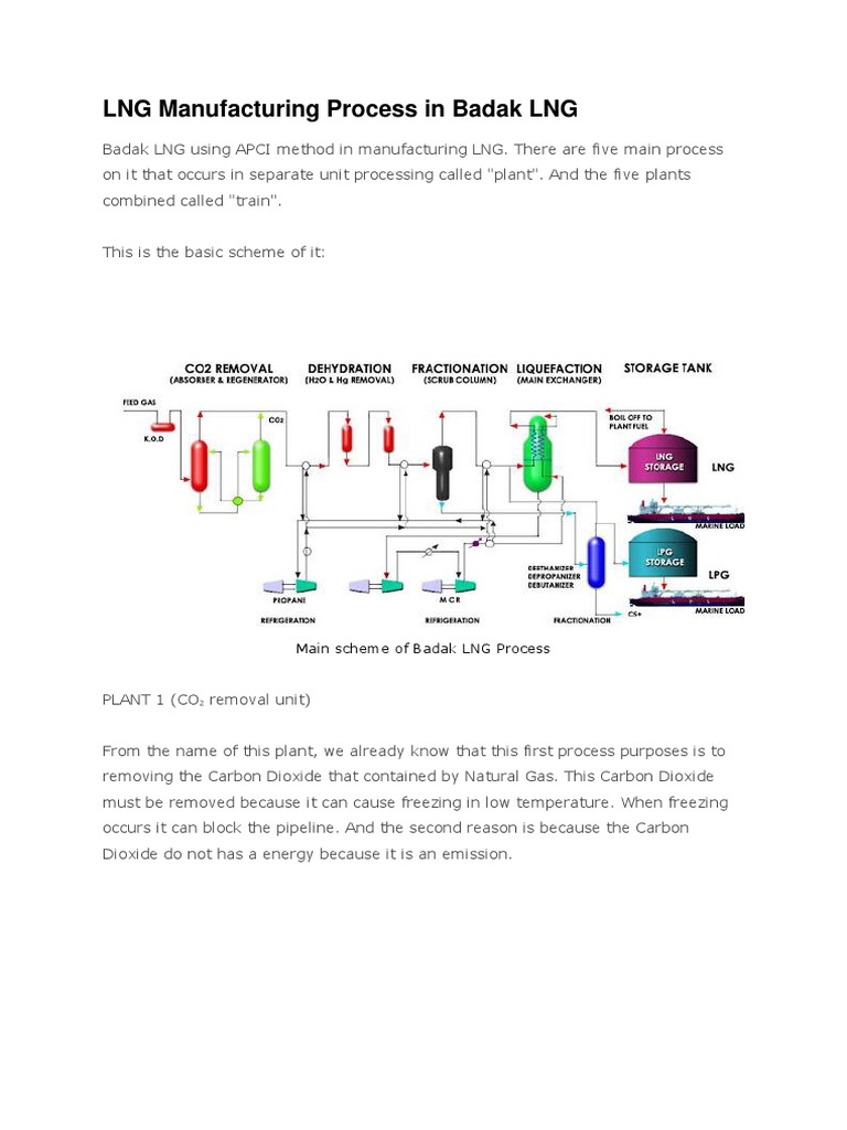LNG Manufacturing Process in Badak LNG | PDF | Propane | Liquefied ...