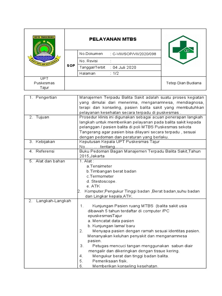 Format Sop Mtbs | PDF