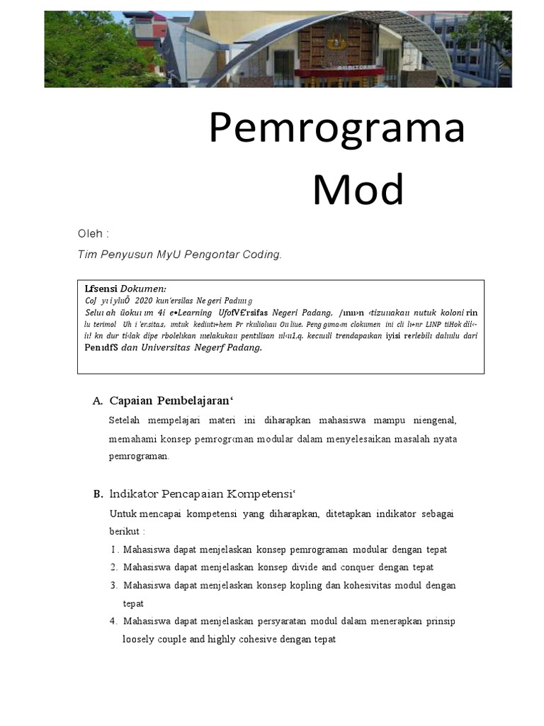 Modul 7 Pemograman-Modular | PDF | Komputer