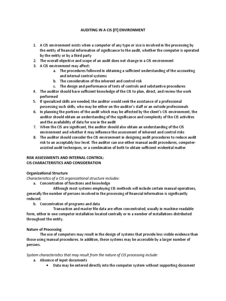 Auditing in Cis Environment | PDF | Computer Data Storage | Audit