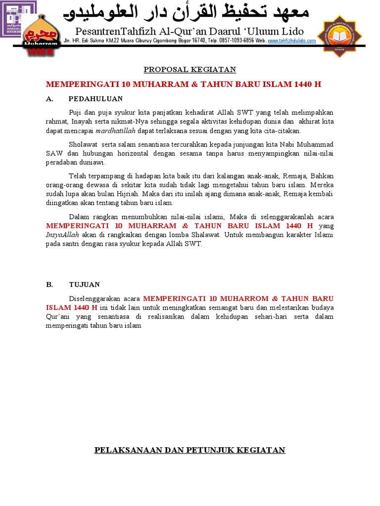 Proposal Kegiatan 10 Muharrom | PDF