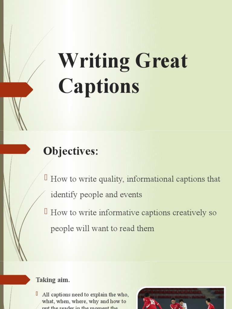 Caption Writing | PDF | Verb | Linguistic Typology