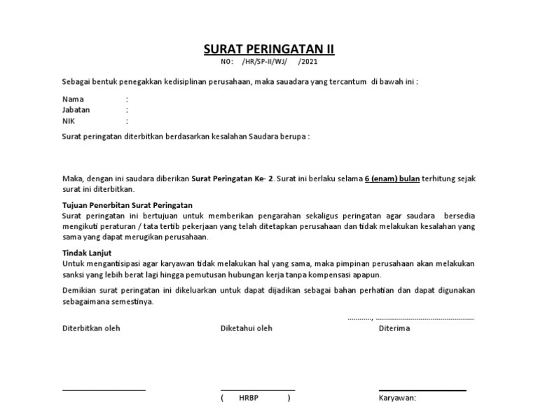 Surat Peringatan Ii | PDF