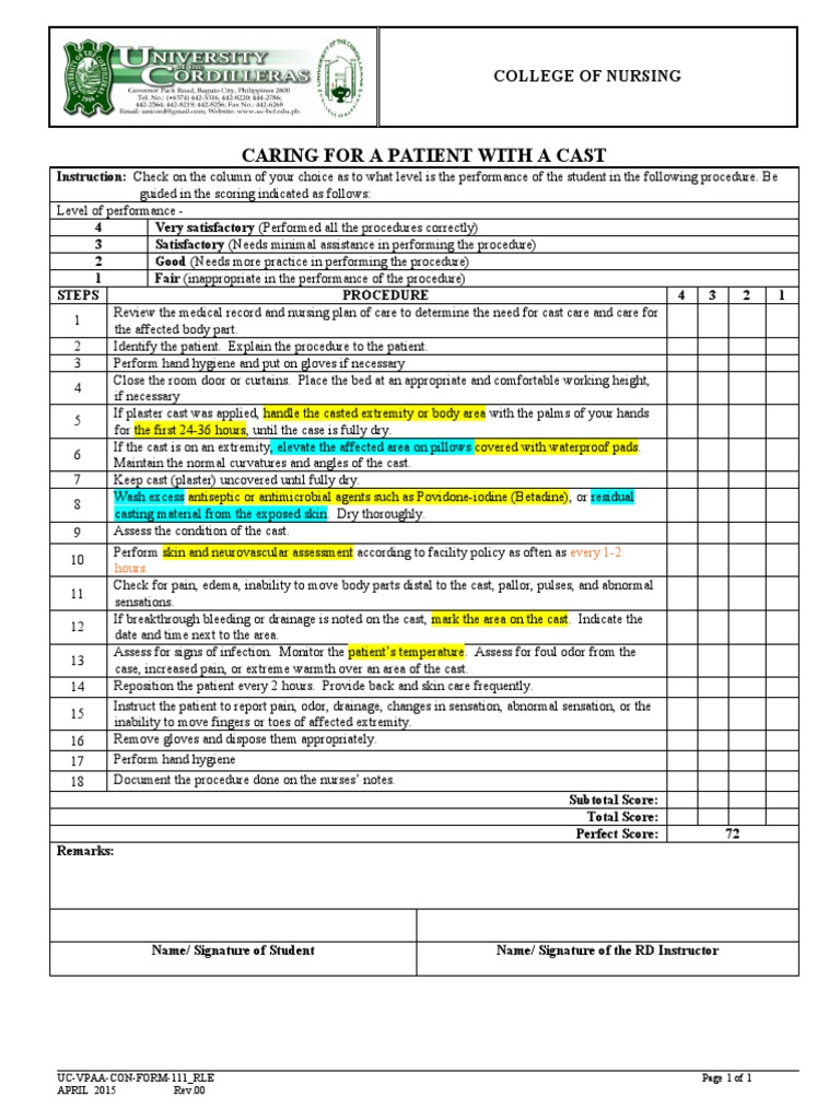 Caring-A-Patient-With-A-Cast | Download Free PDF | Hand Washing | Hygiene