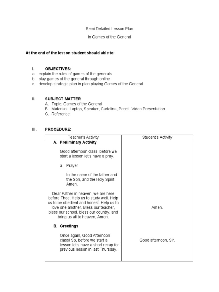 Games of The Generals | PDF