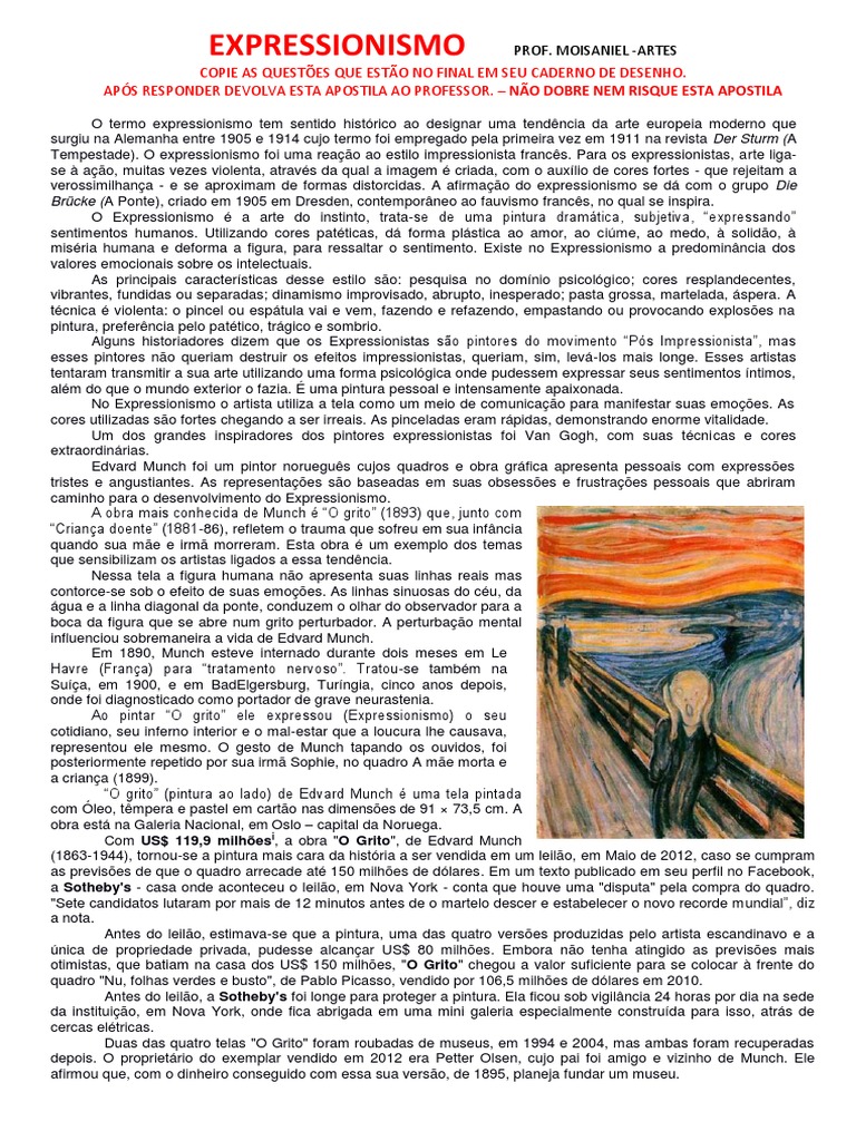 Expressionismo II | PDF | Expressionismo | Movimentos artísticos