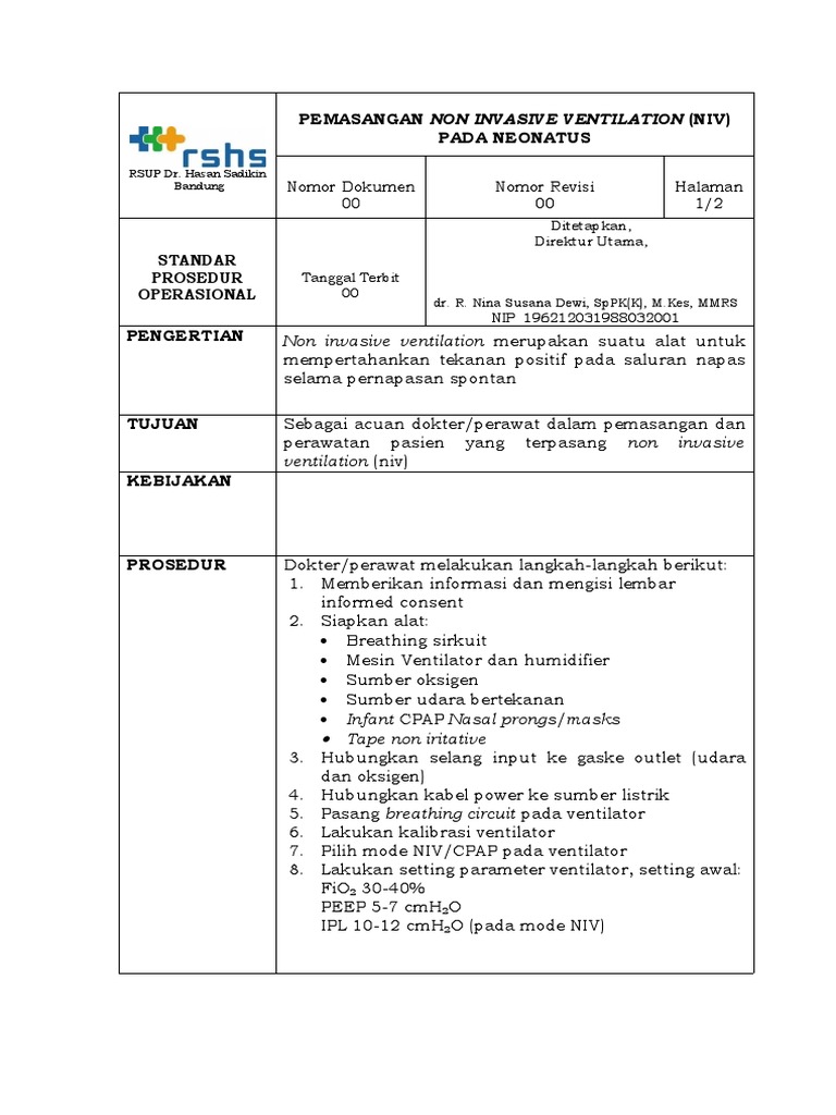 Spo Pemasangan Niv | PDF