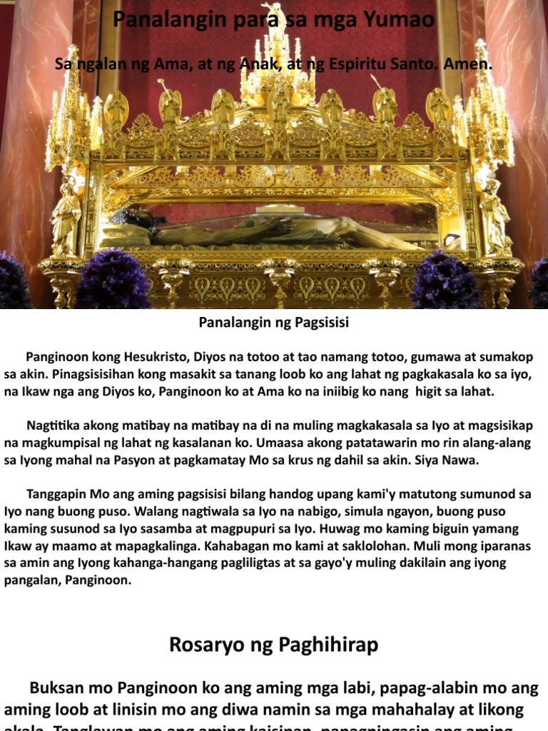 Panalangin para Sa Mga Yumao | PDF